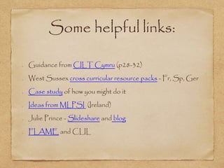 Making Links - Cross curricular language learning | PPT