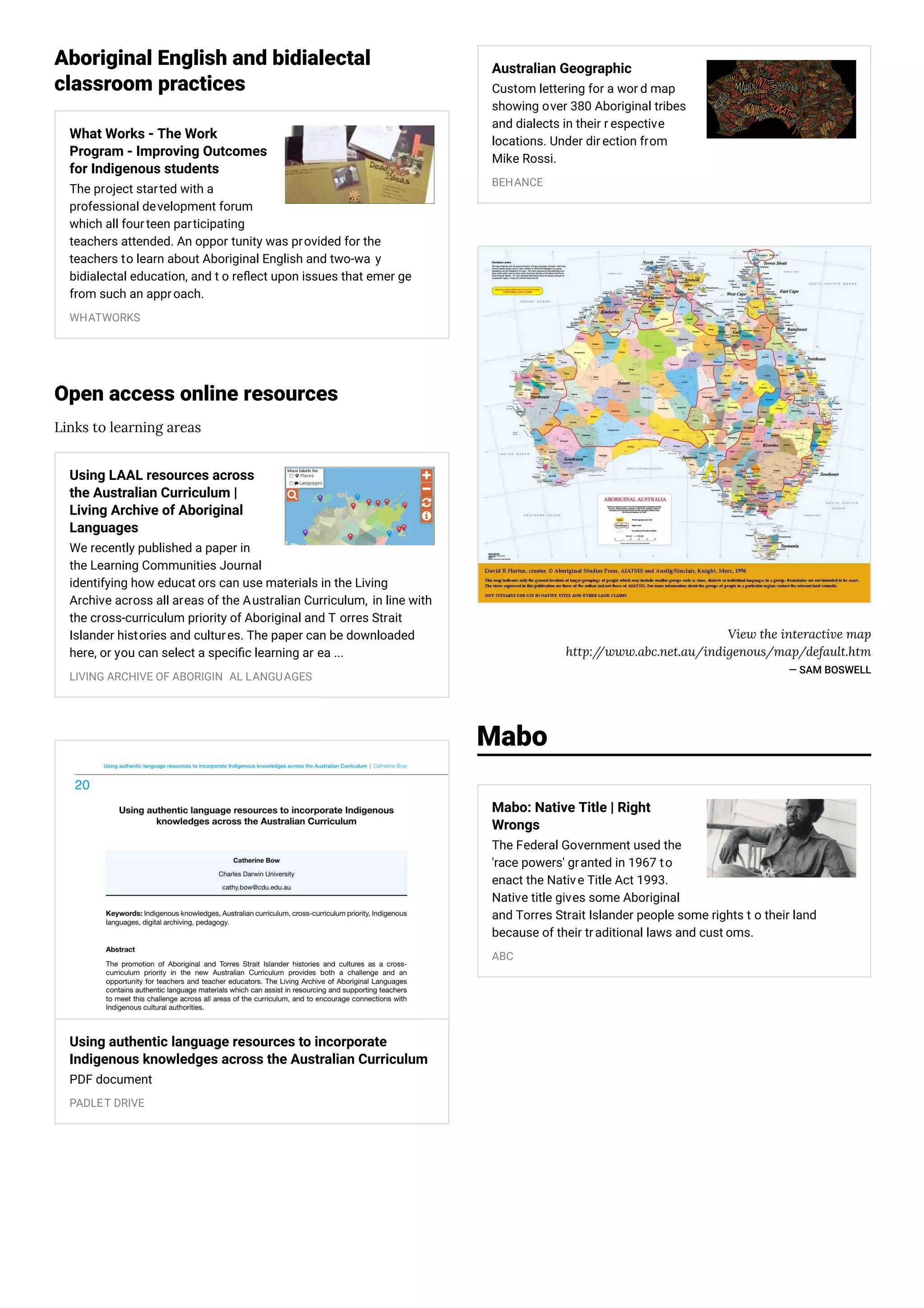 Aboriginal and Torres Strait Islander histories and culture cross ...