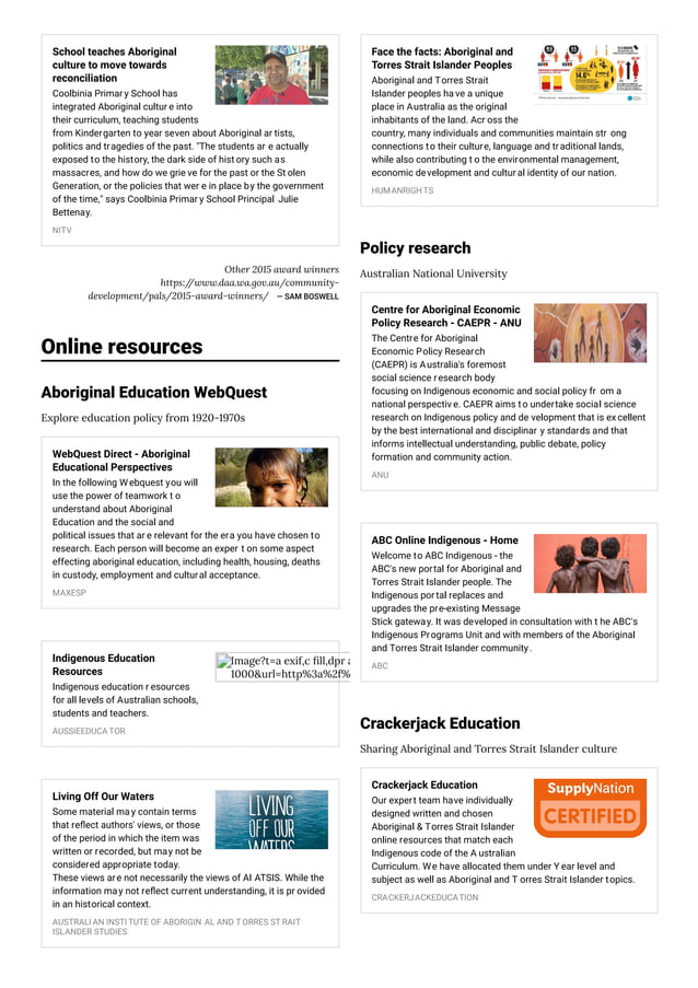 Aboriginal and Torres Strait Islander histories and culture cross ...