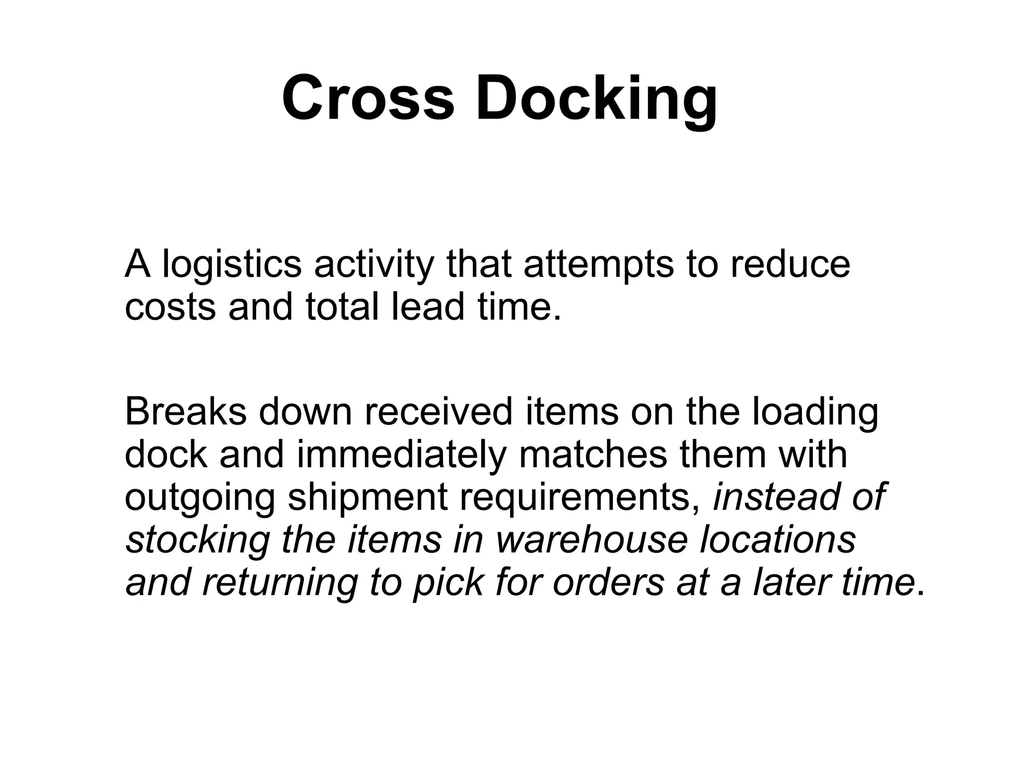 Cross docking | PPT