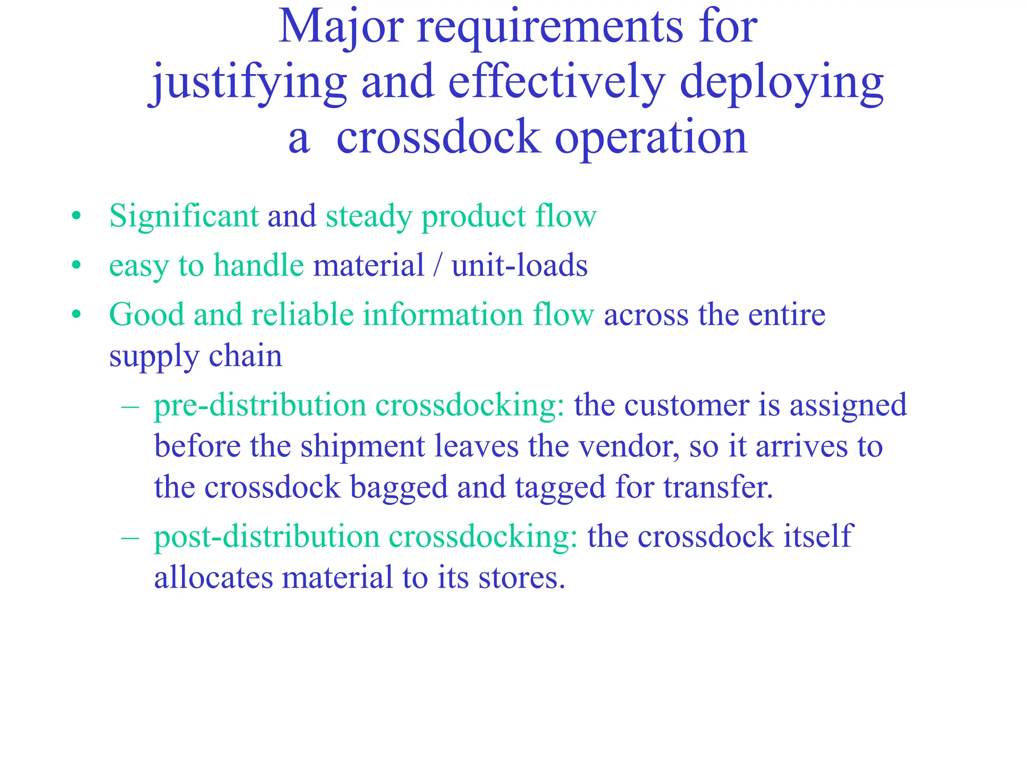 Crossdocking concept in supply chain management | PPT | Logistics | Business