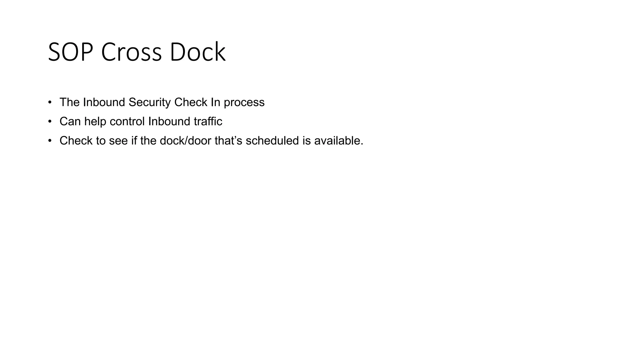 Cross Dock SOP Strategy.pptx