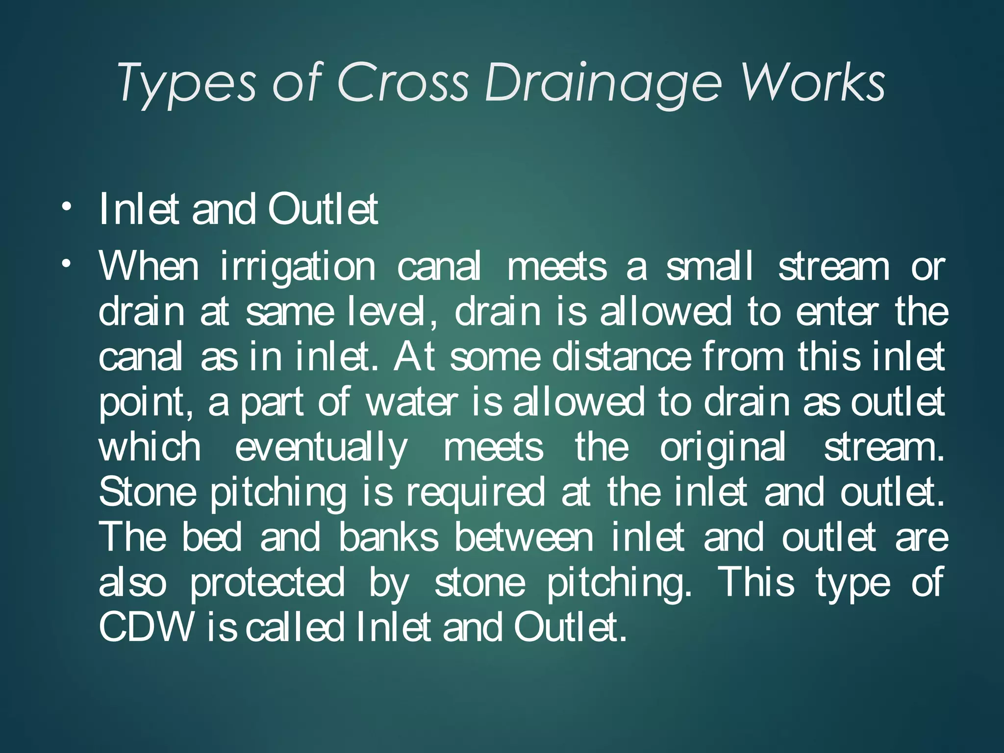 Cross drainage works irrigation engineering | PPT