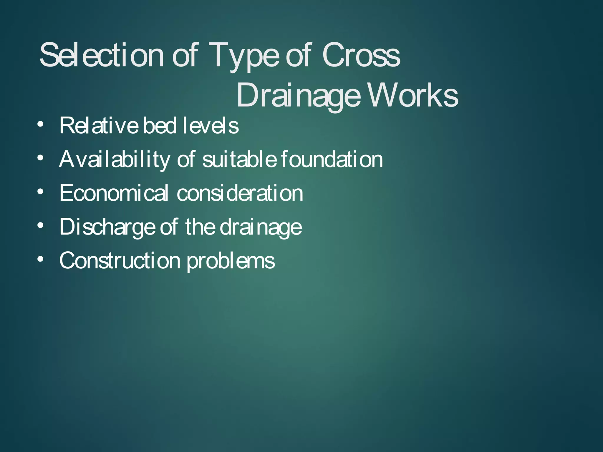 Cross drainage works irrigation engineering | PPT