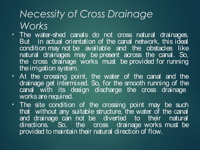 Cross drainage works irrigation engineering | PPT