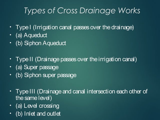 Cross drainage works irrigation engineering | PPT