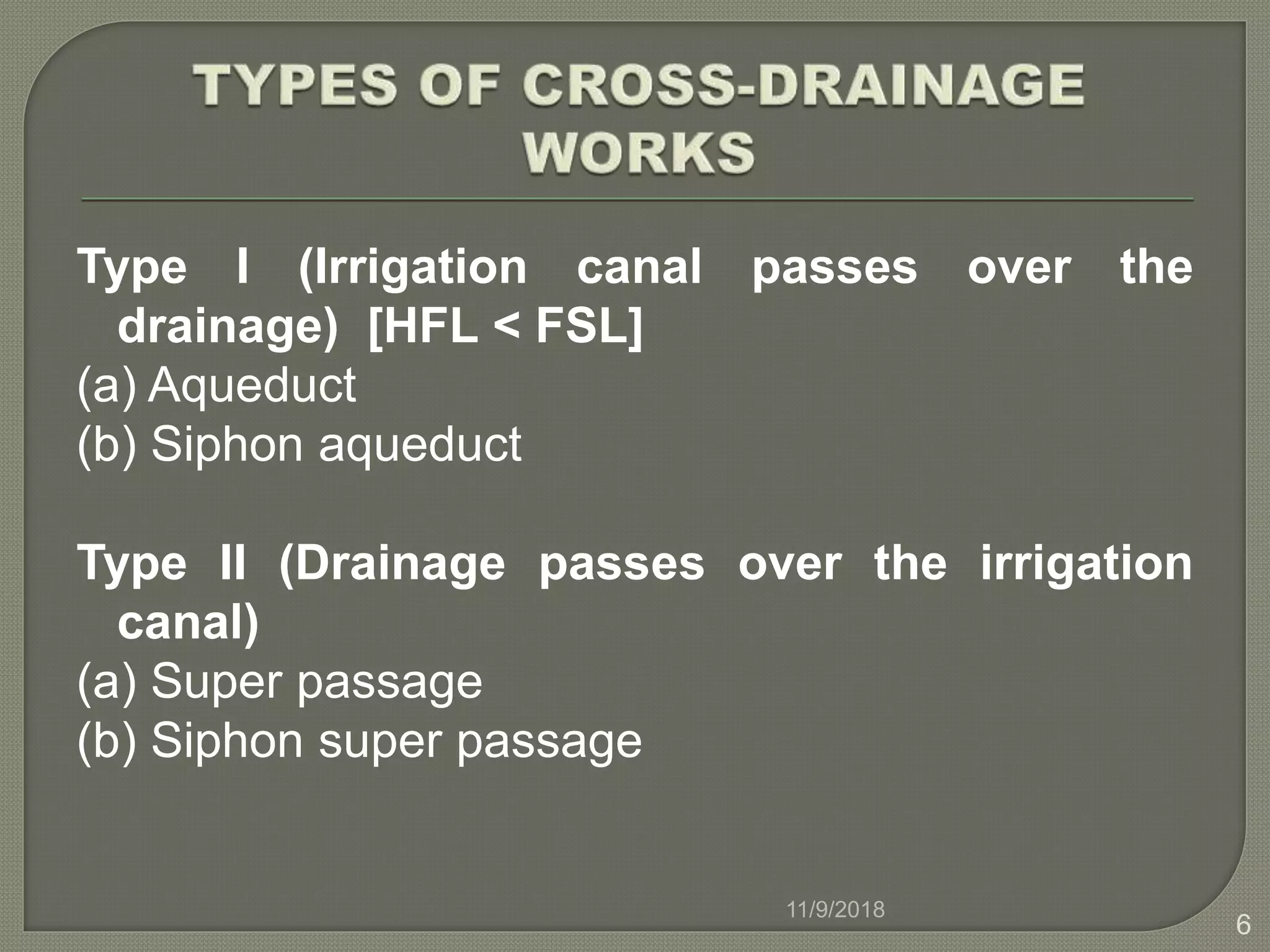 WHAT IS CROSS DRAINAGE WORKS AND WHAT ARE ITS HYDRAULIC DESIGN ASPECTS ...