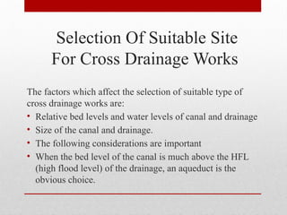 CROSS DRAINAGE WORKS AND THEIR FUNCTIONS | PPTX