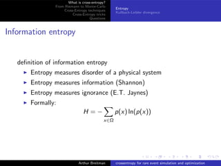 Simulation of rare events and optimisation with the cross-entropy method | PDF