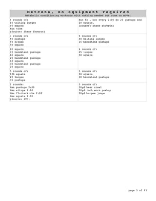 Crossfit Bodyweight WODs | PDF | Participant Sports | Fitness and Exercise