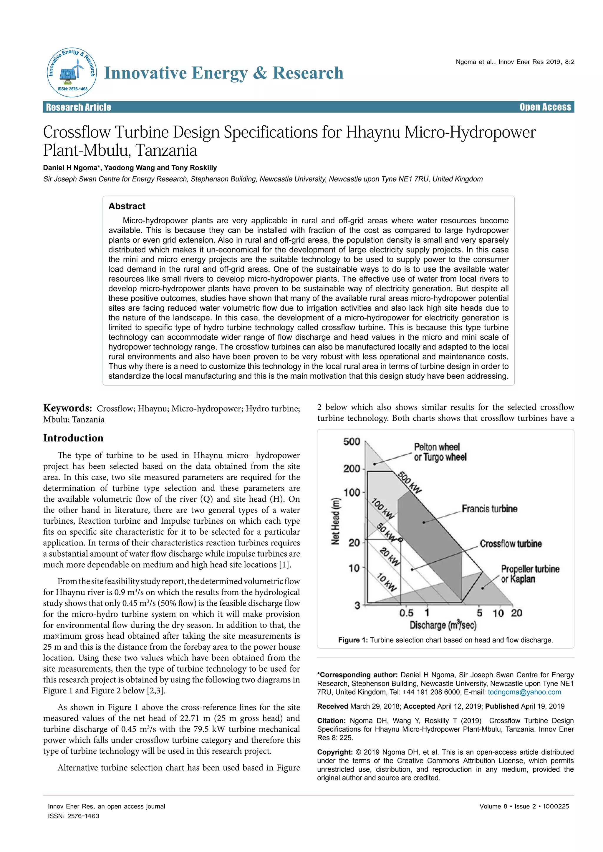 Crossflow turbine design specifications for hhaynu micro hydropower ...