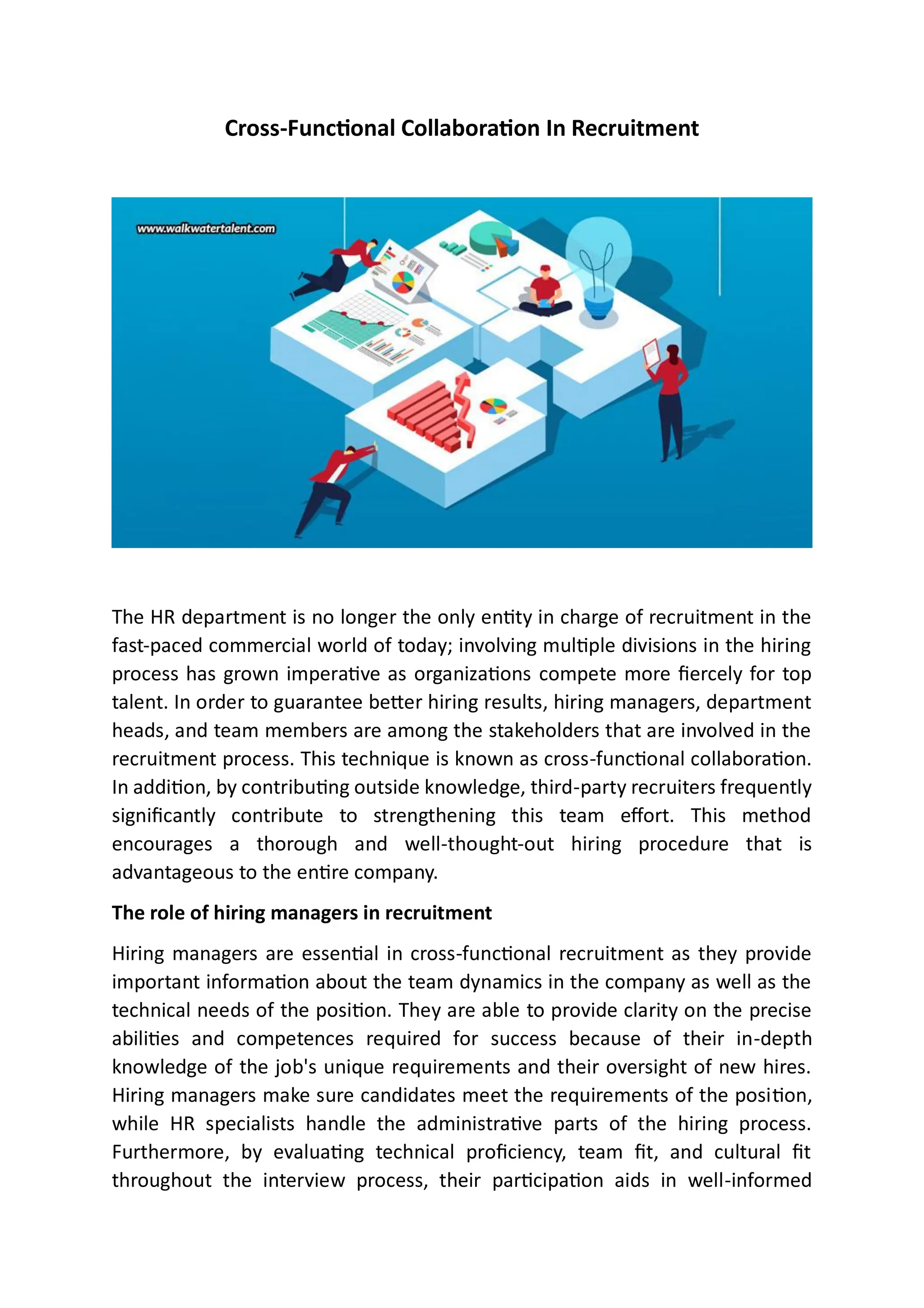Cross-Functional Collaboration In Recruitment | PDF