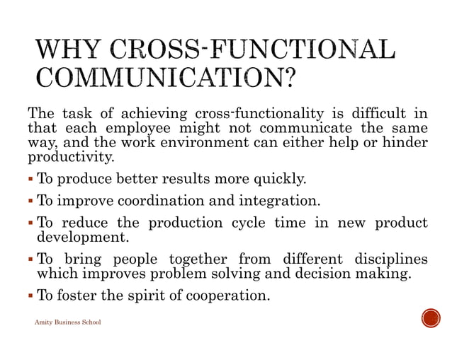 Cross functional communication | PPTX | Human Resources | Business