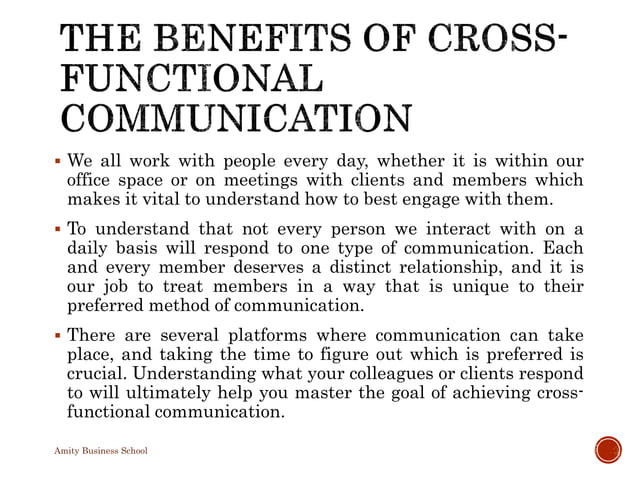 Cross functional communication | PPTX | Human Resources | Business