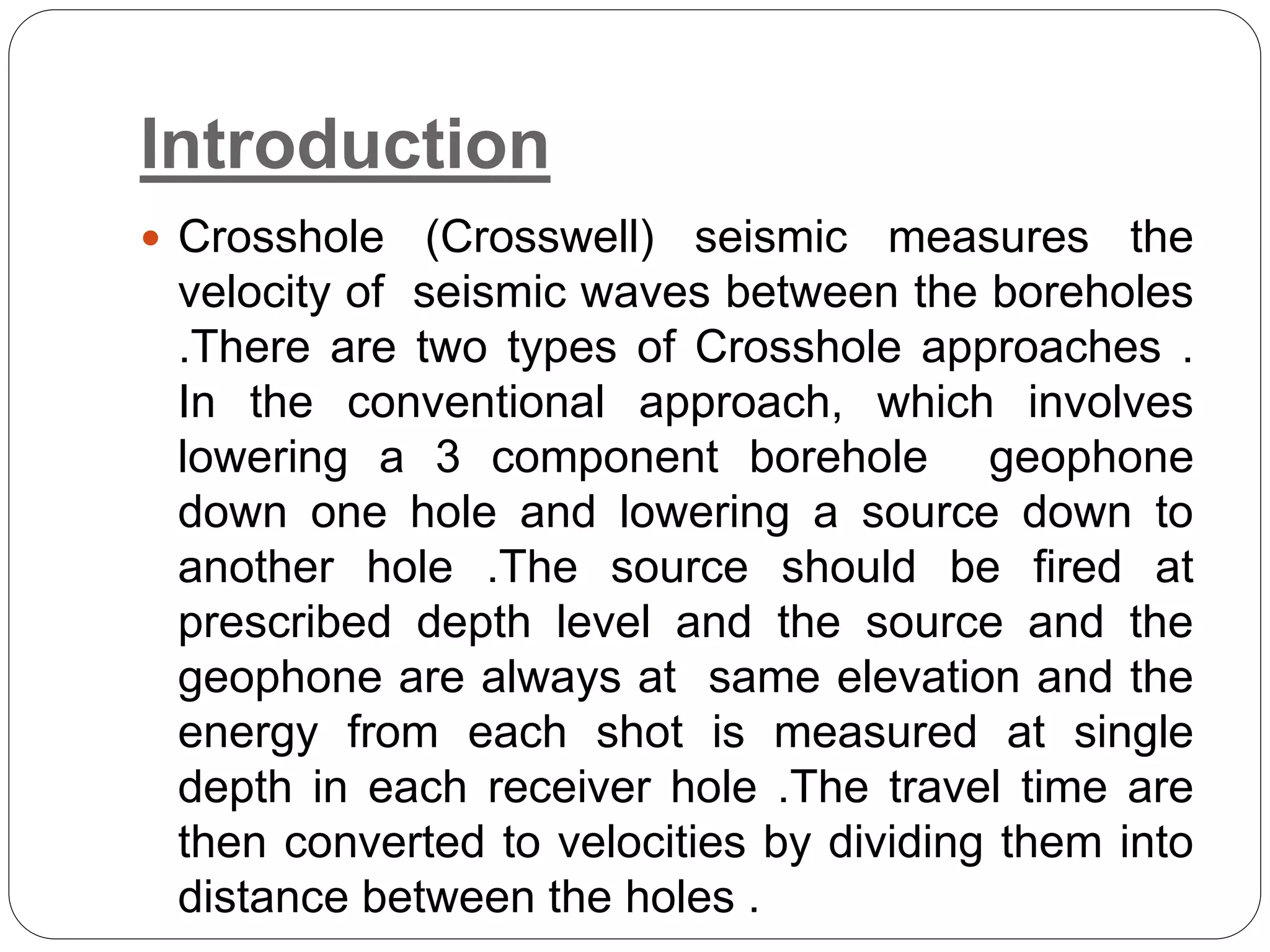 Cross hole shear wave test | PPTX
