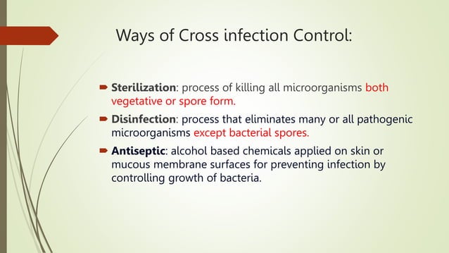 Cross Infection Control in operative dentistry and endodontics .pptx ...