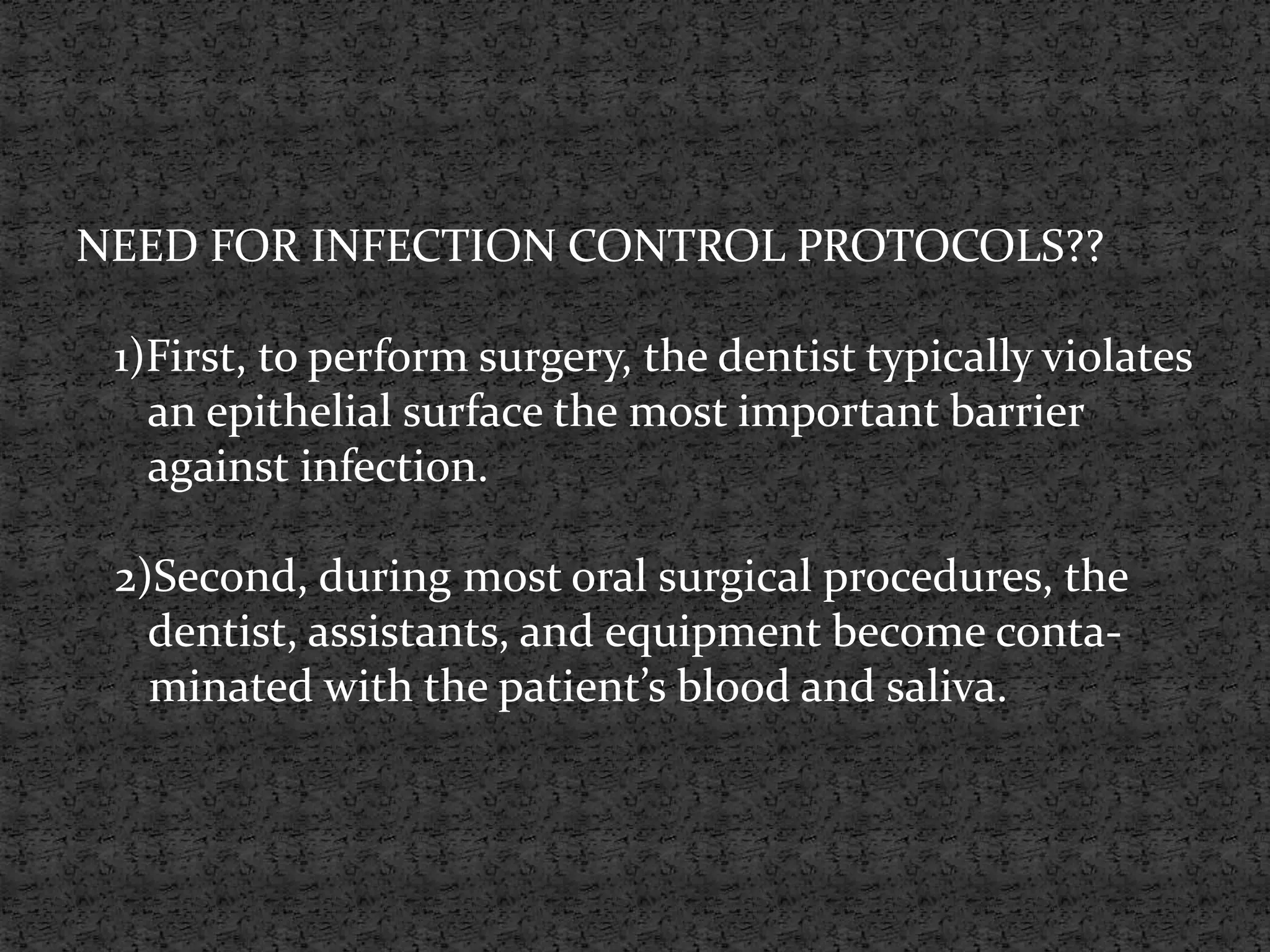 Cross infection control in oral surgery | PPTX