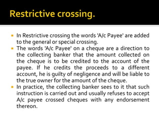 Crossing of cheque | PPTX