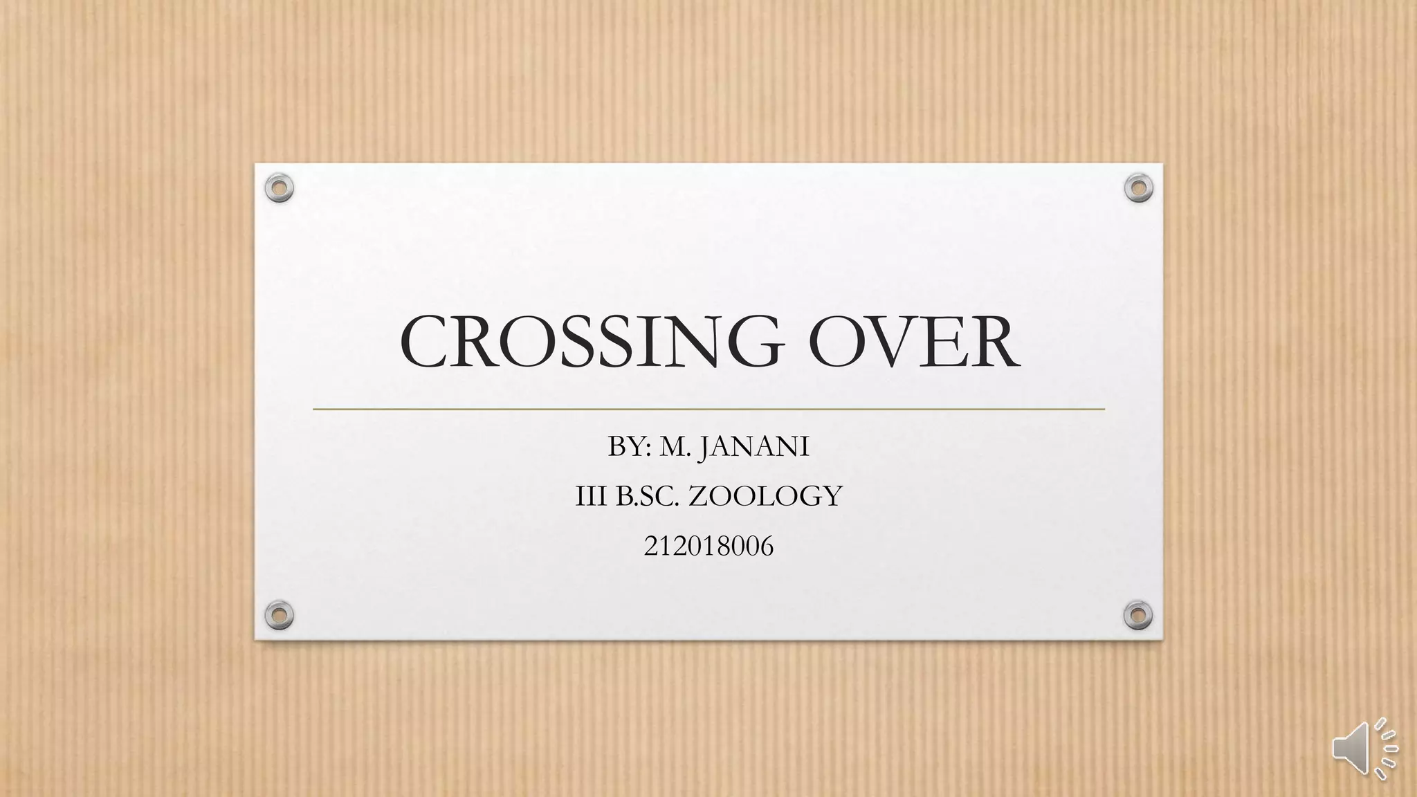 CROSSING OVER | PPTX