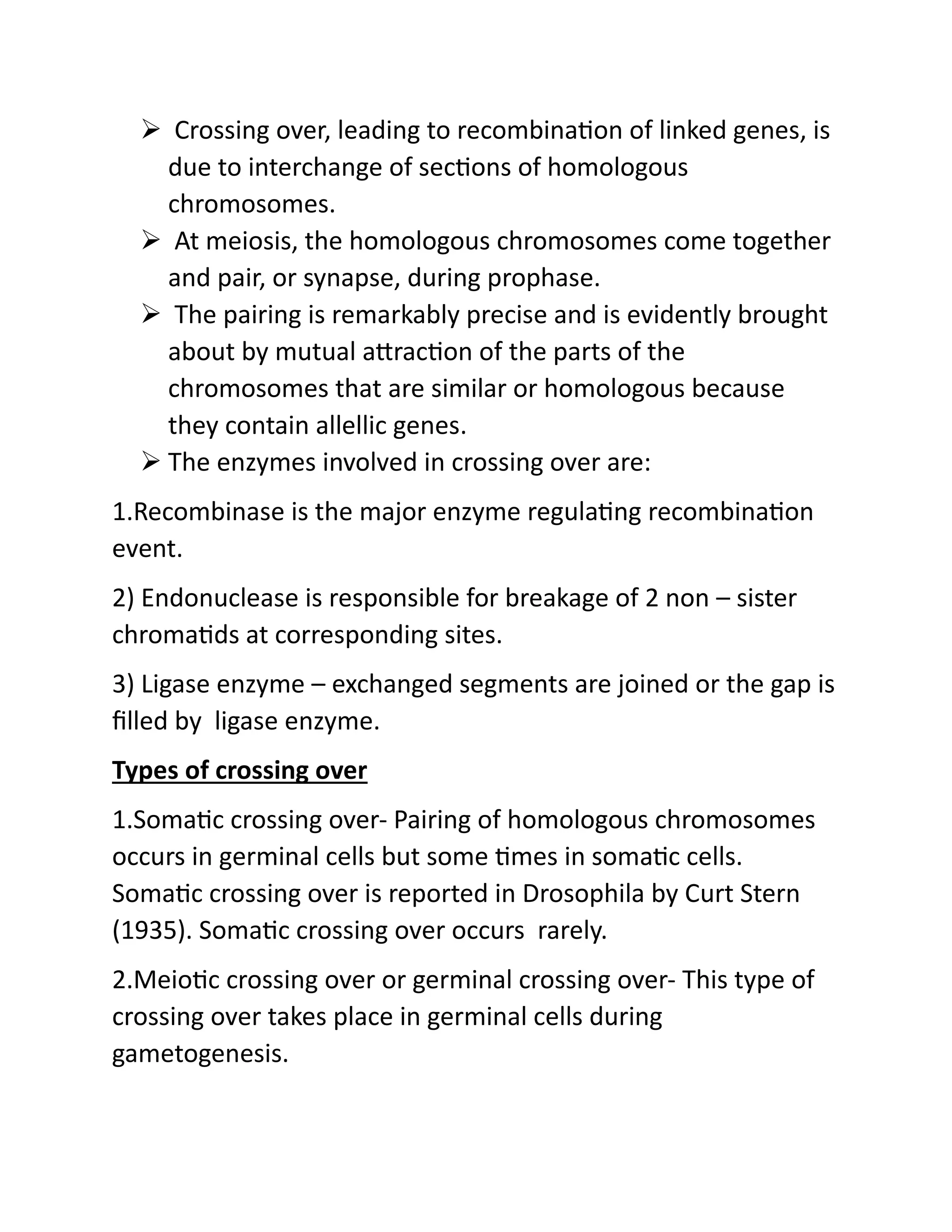 Chromosome pairing and Crossing over .docx
