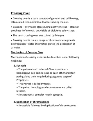 Chromosome pairing and Crossing over .docx