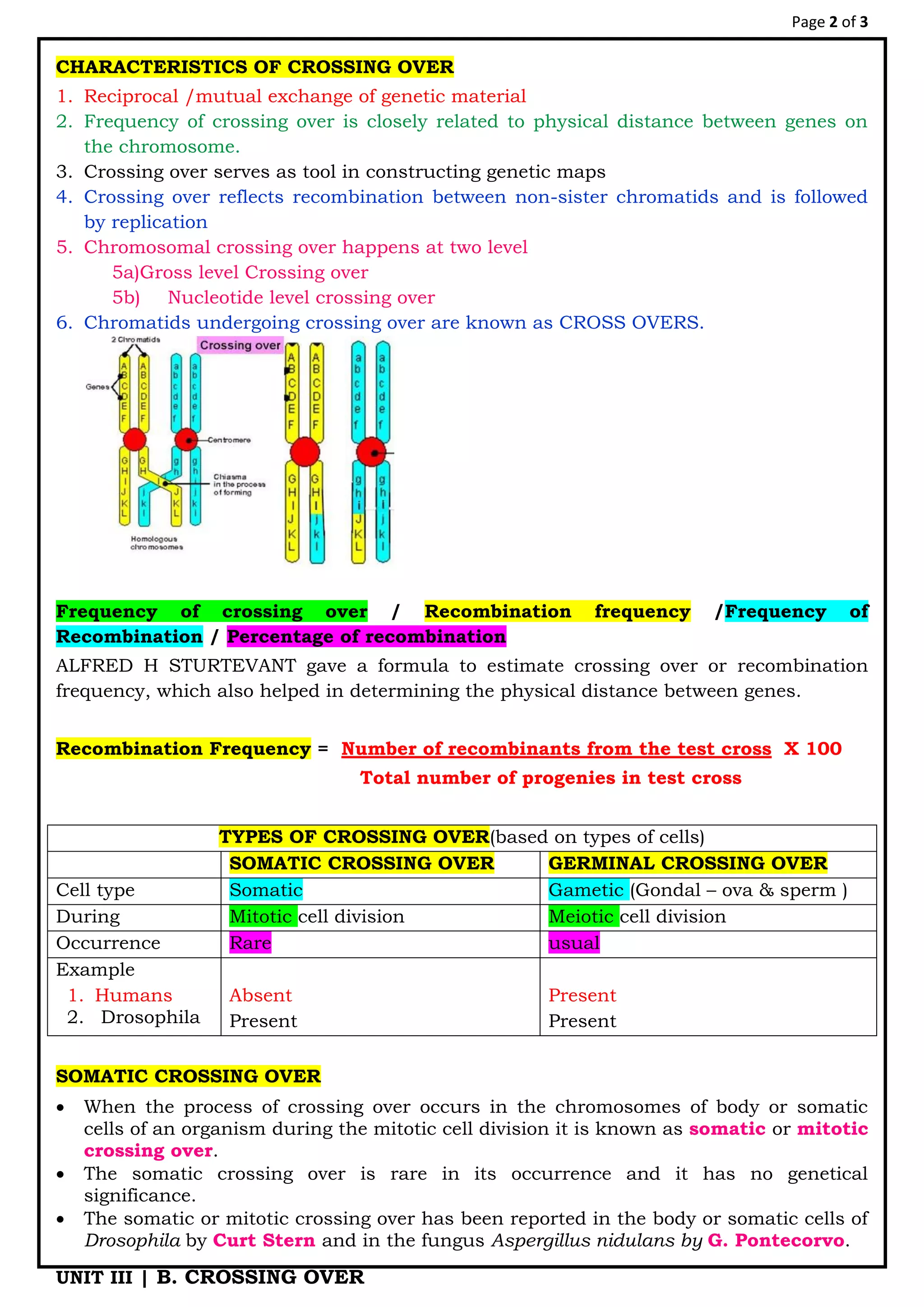 Crossing over basics | PDF
