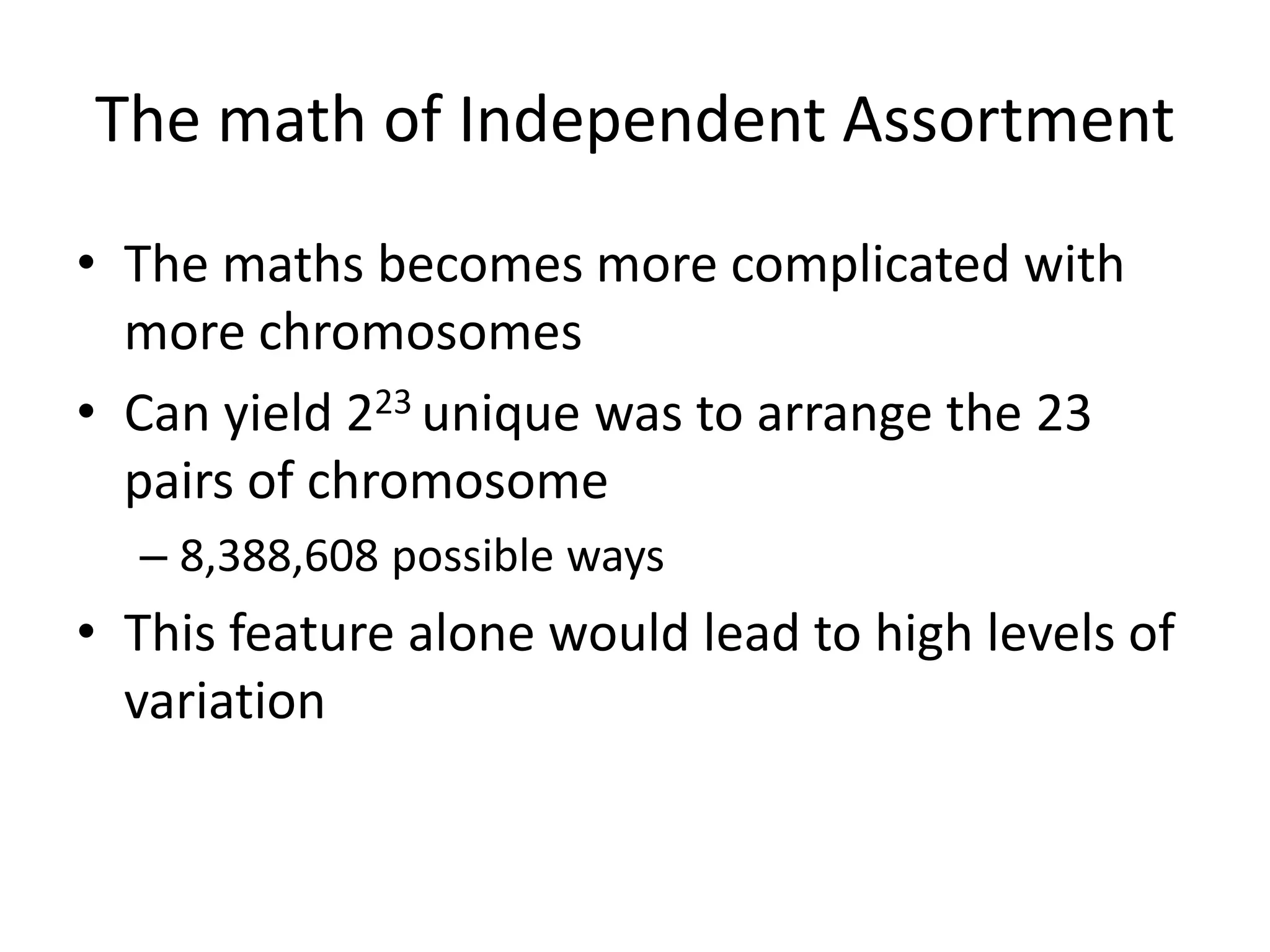 Crossing over and independent assortment | PPTX