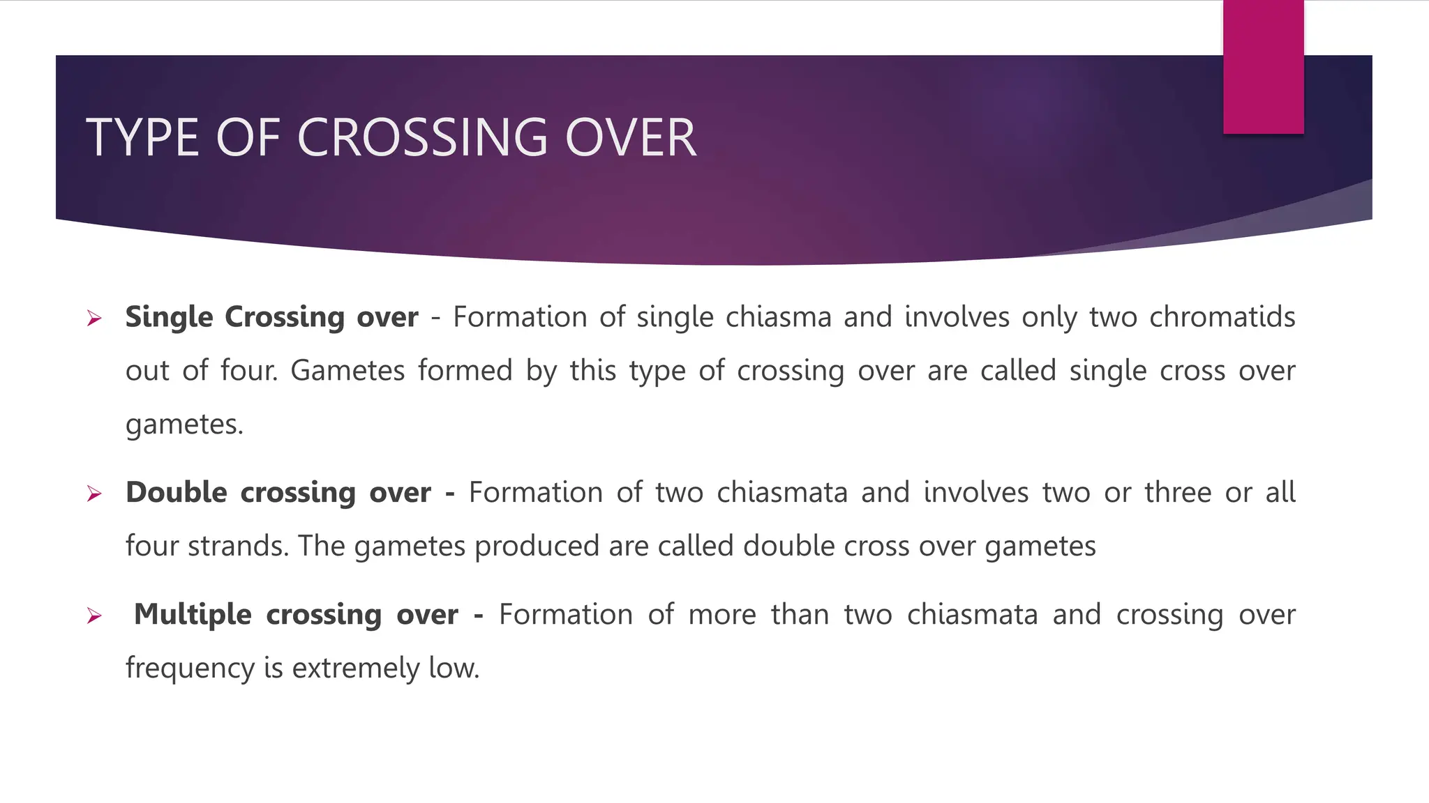 Meiosis stage: Crossing over take places | PPTX | Genetics | Science
