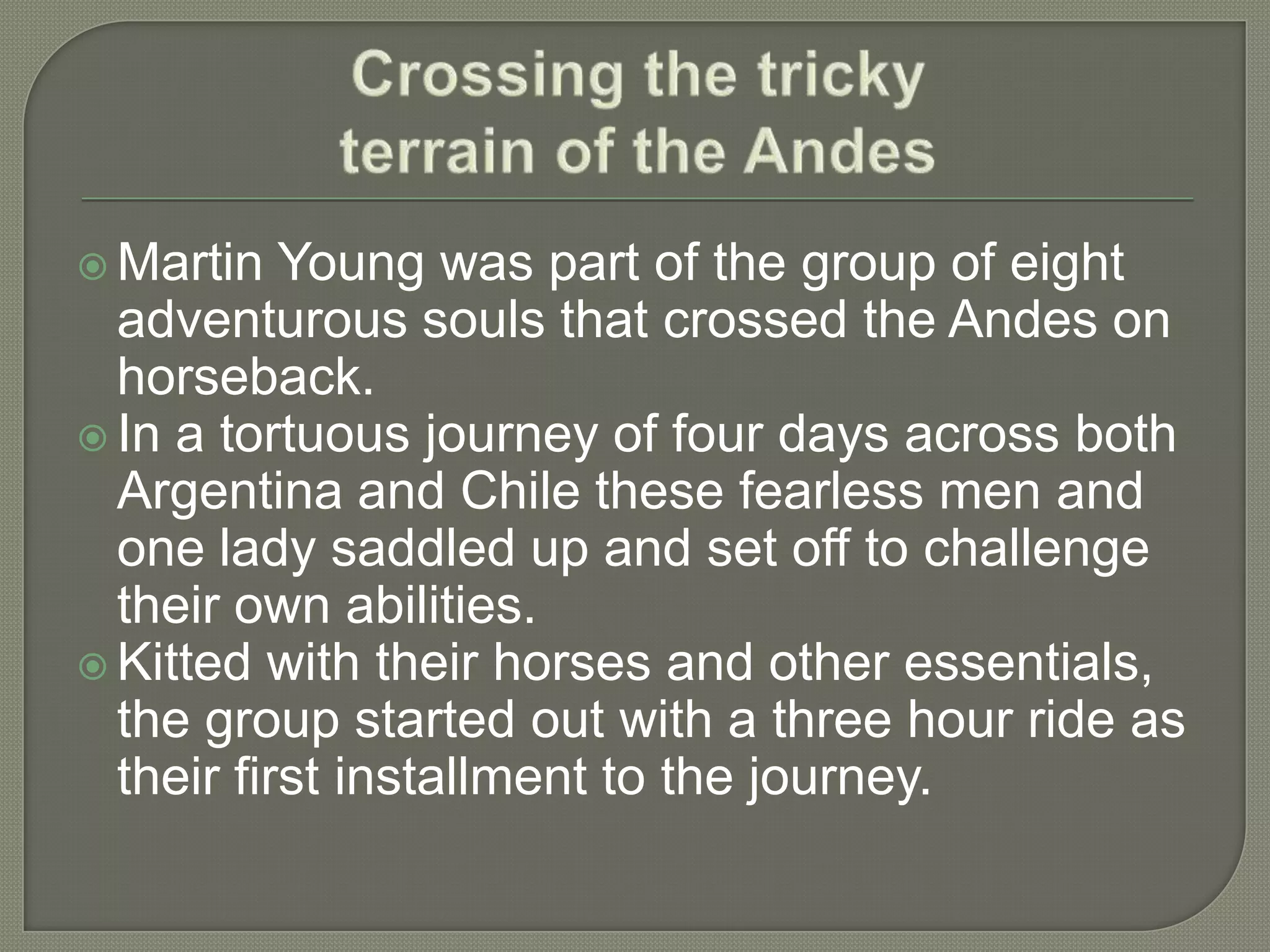 Crossing the andes | PPT