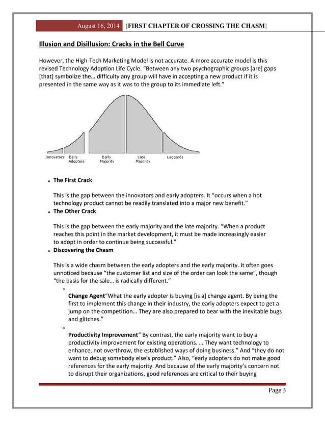 Crossing the chasm | DOC | Business | Business and Finance