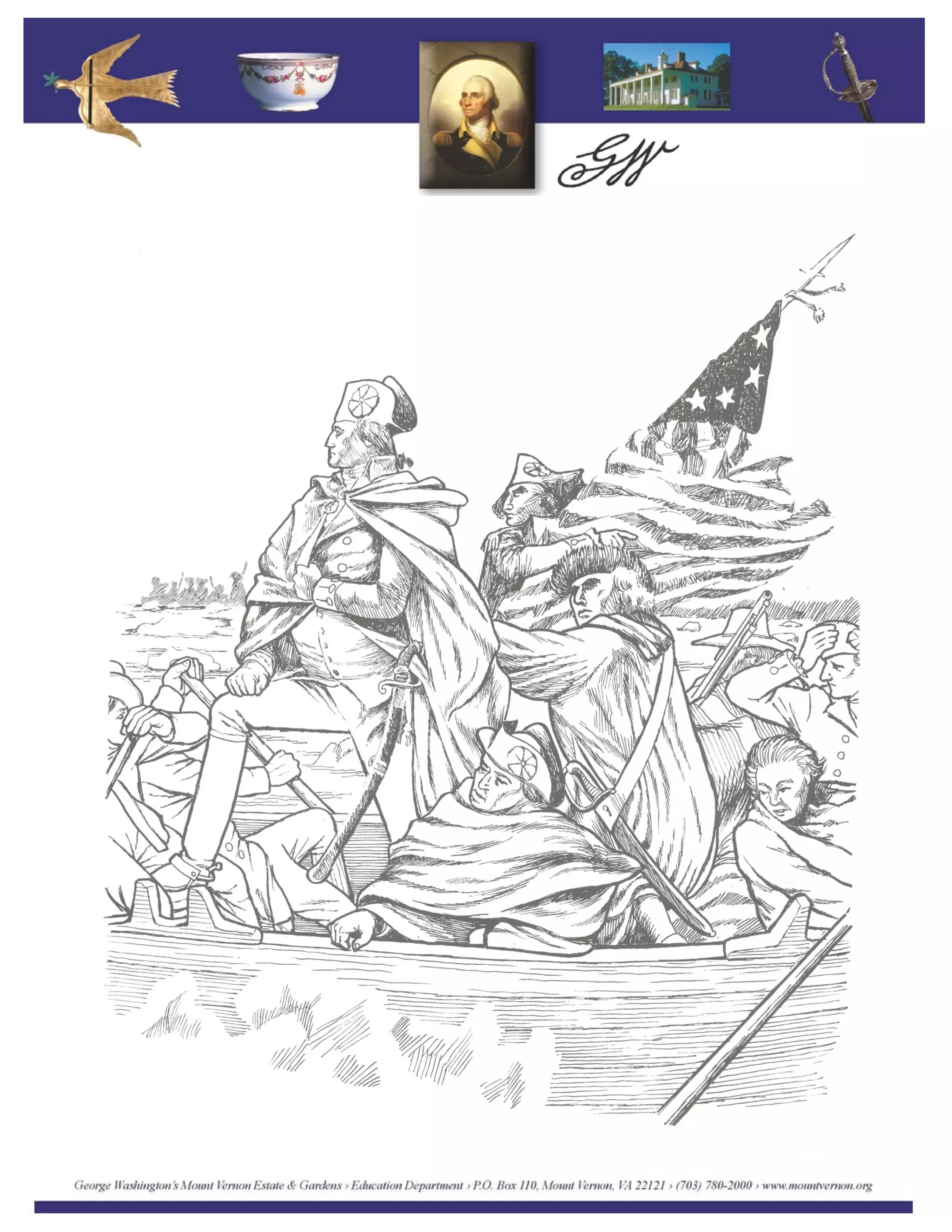 Crossing the Delaware River Coloring Sheet | PDF
