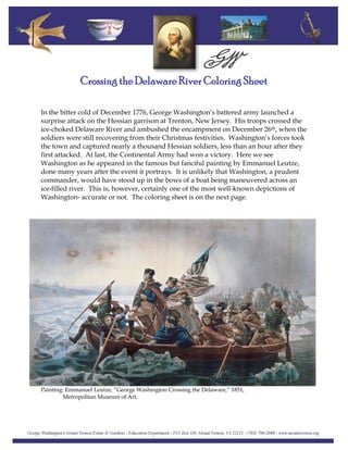 Crossing the Delaware River Coloring Sheet | PDF