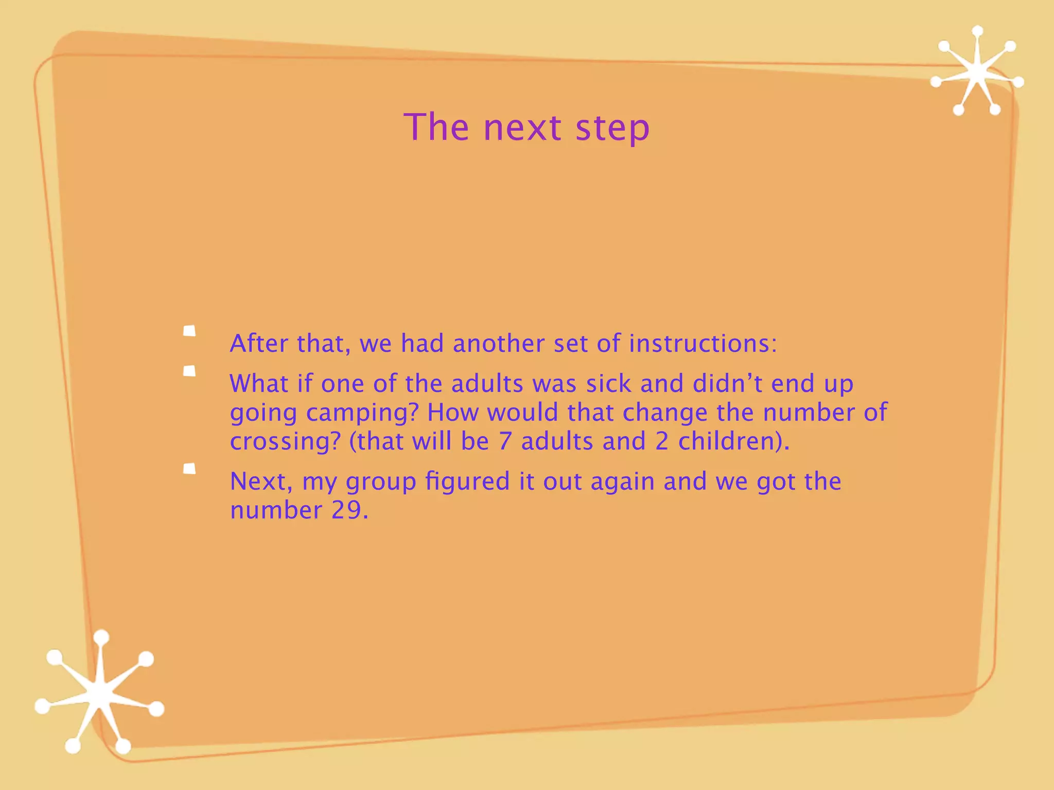 Crossing the river activity | KEY