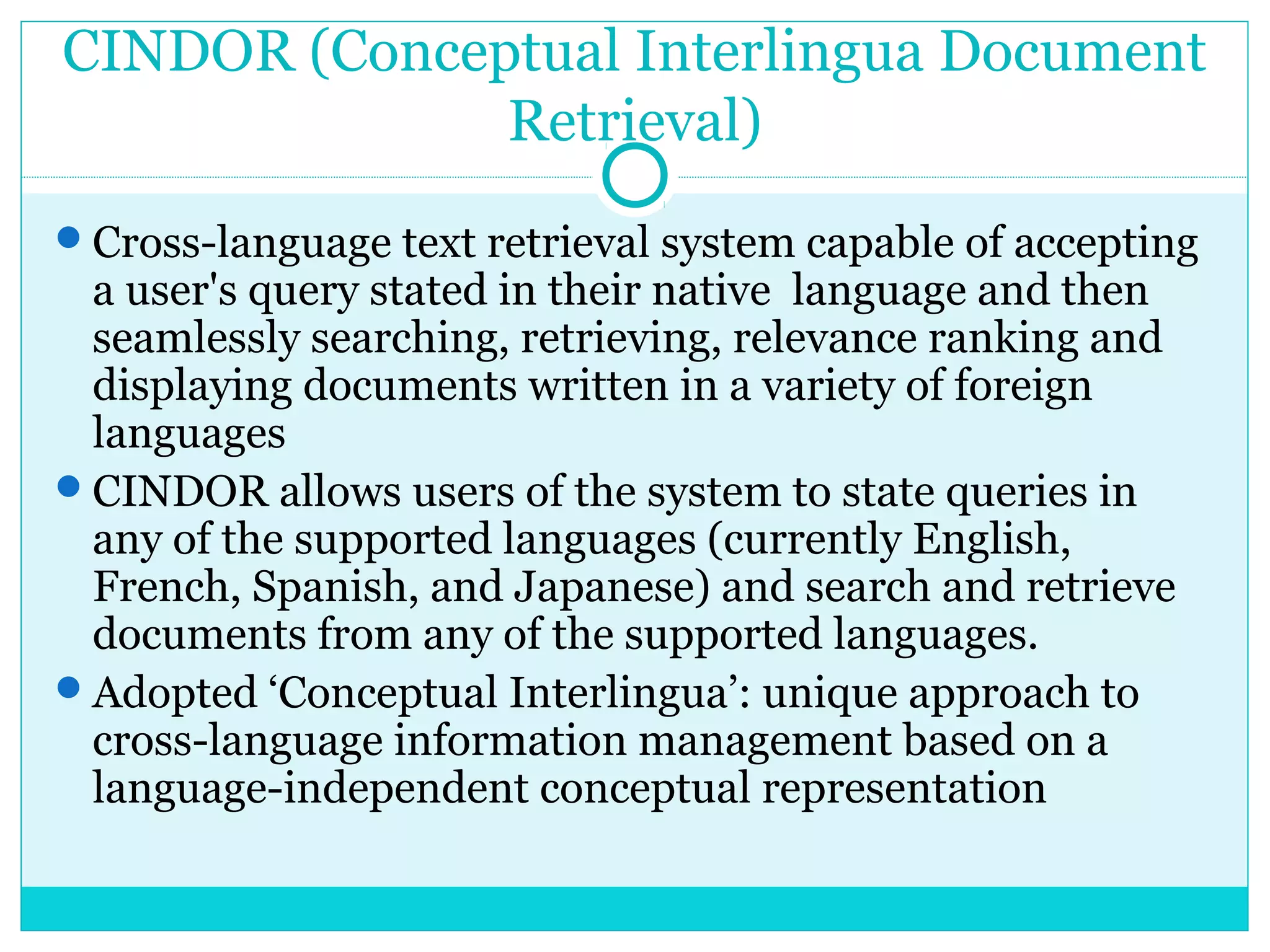 Cross language information retrieval (clir)slide | PPT
