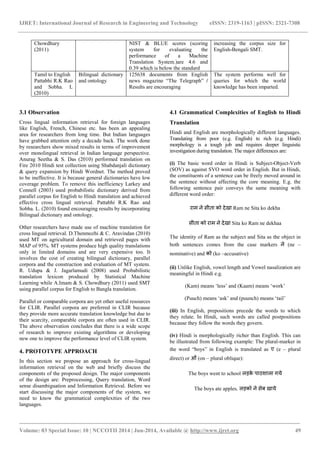 Cross language information retrieval in indian | PDF | Search | Internet