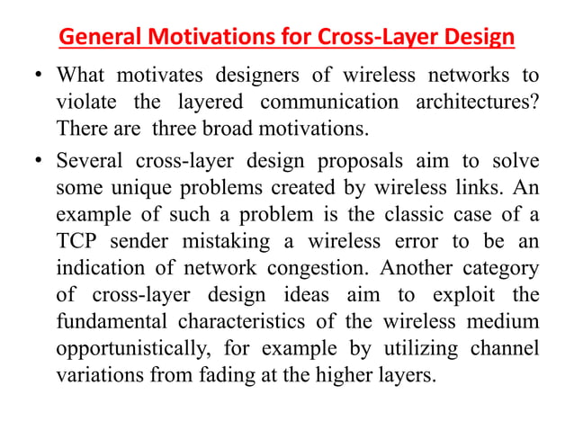 Cross layer design and optimization | PPTX