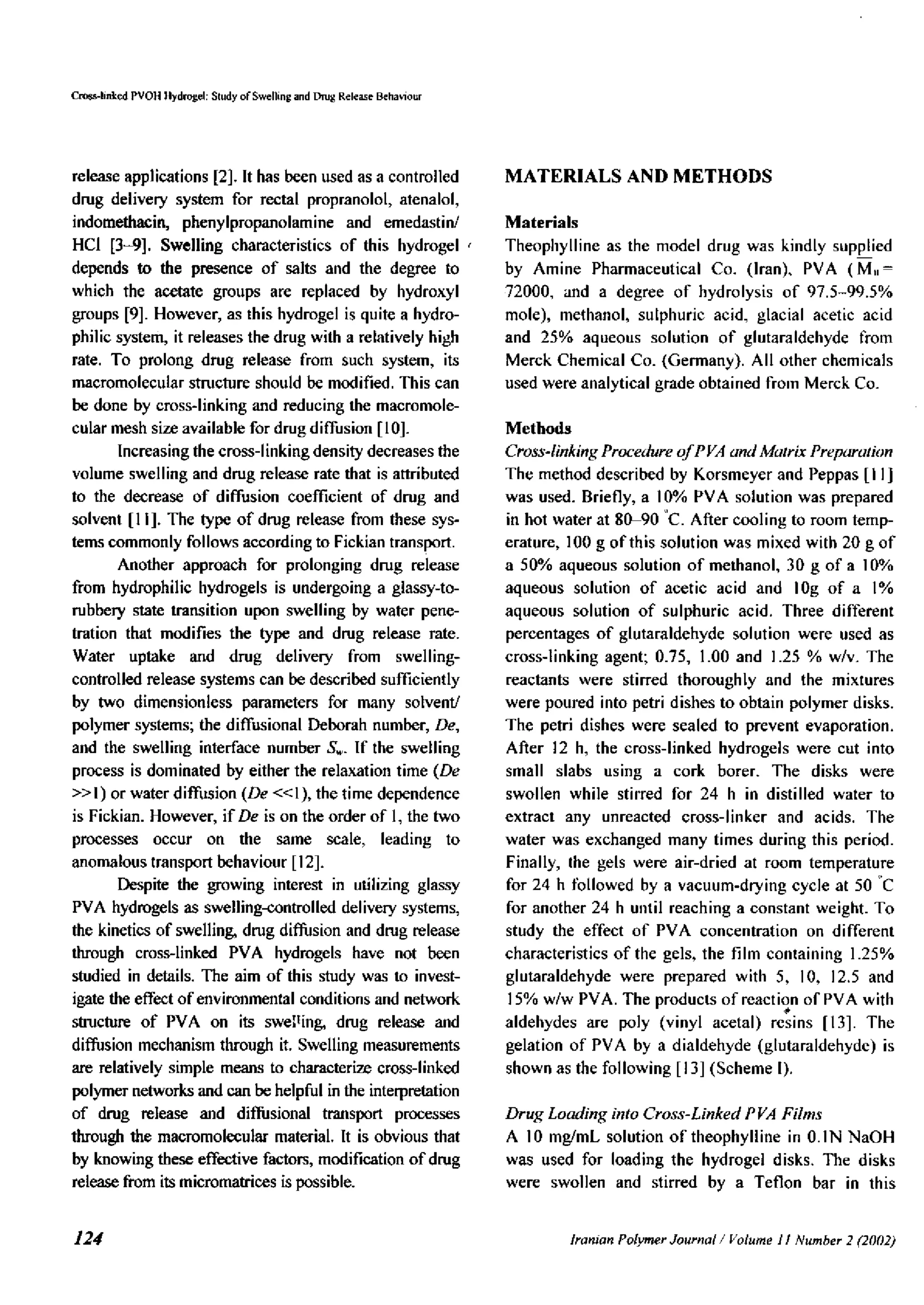 Cross linked pva | PDF