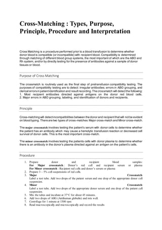Cross match | DOCX