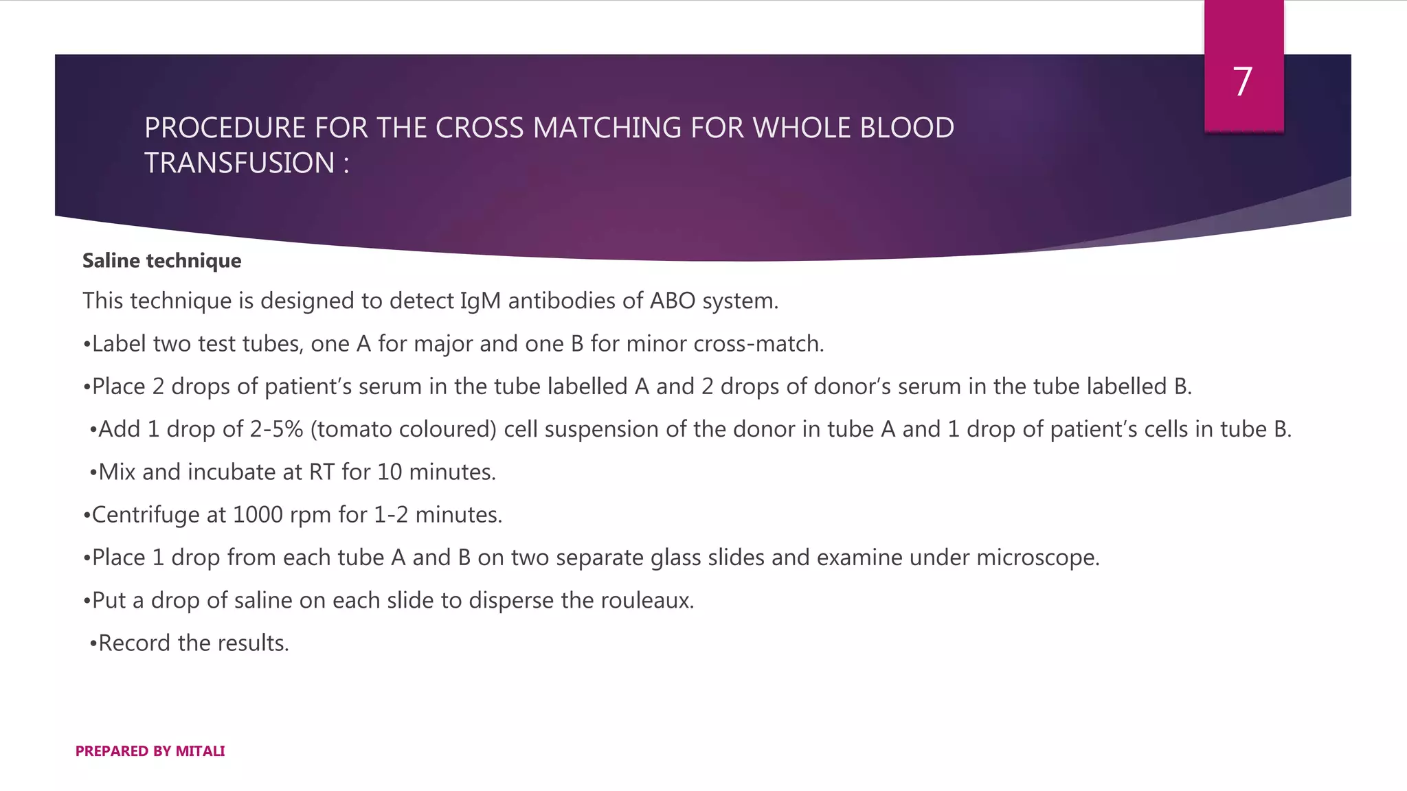 Cross matching | PPTX