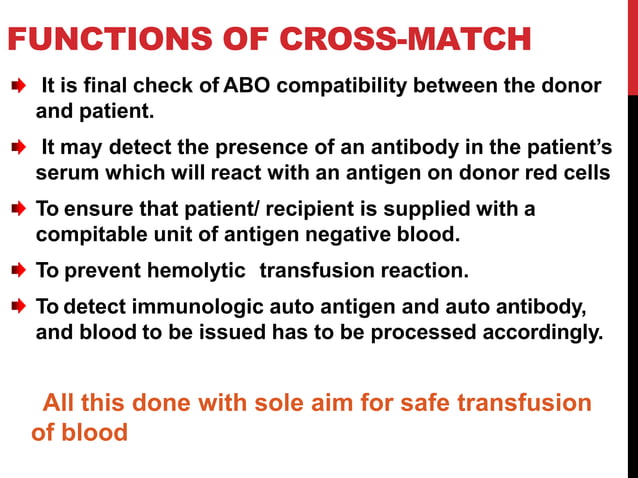 crossmatching.pptx | Blood Disorders | Diseases and Conditions