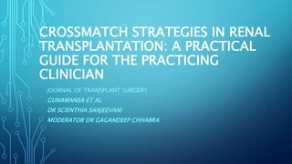 Crossmatch strategies in renal transplantation | PPTX