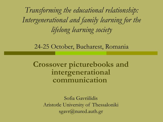 Crossover picturebooks and intergenerational communication | PPT
