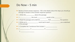 Cross over short answer response | PPT
