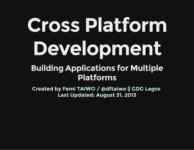 Cross platform development | PPT