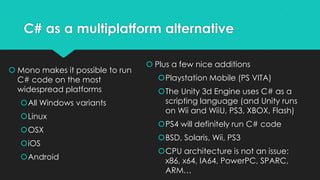 Cross platform development with C# | PPTX | Operating Systems ...
