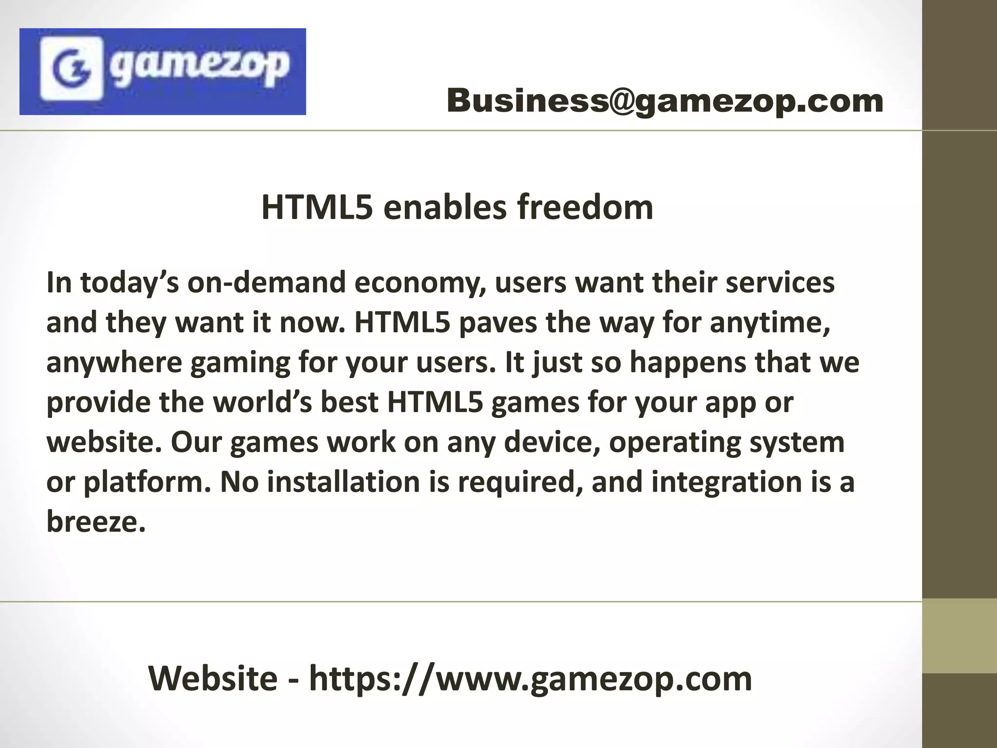 Cross platform html5 games | PPT