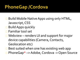 Cross platform mobile app development tools review | PPT