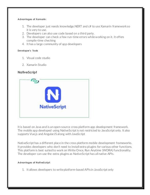 Top Cross Platform Mobile App Development Frameworks Pdf