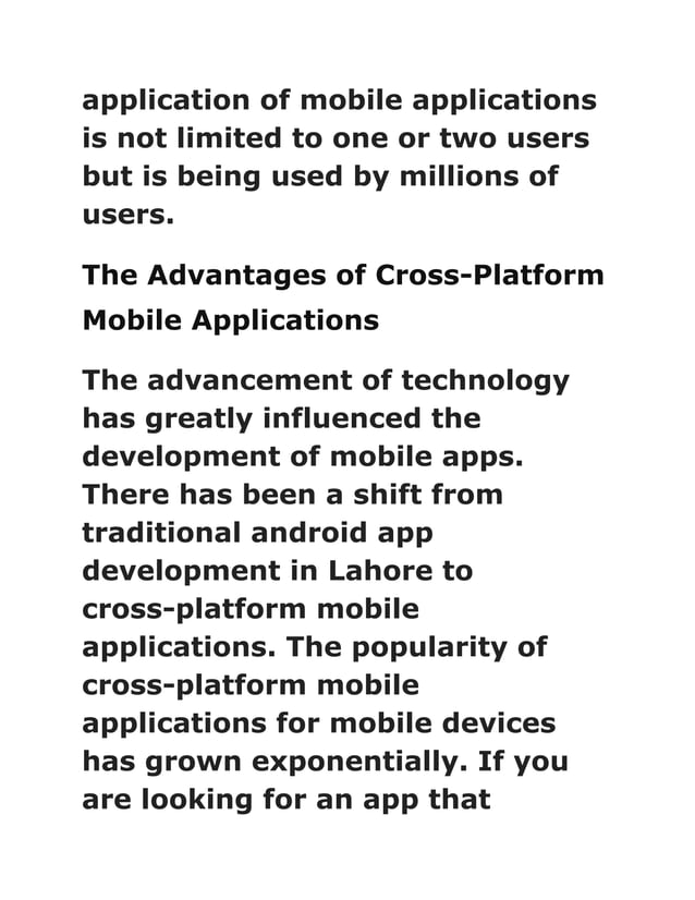Cross Platform Mobile Application Development Pdf