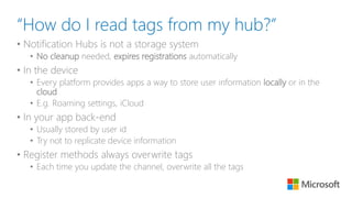 Cross Platform Mobile Push Notifications with Azure Notifications Hub | PPT
